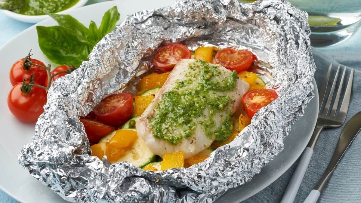 Cod foil parcels in the air fryer – elegant starter in 15 min