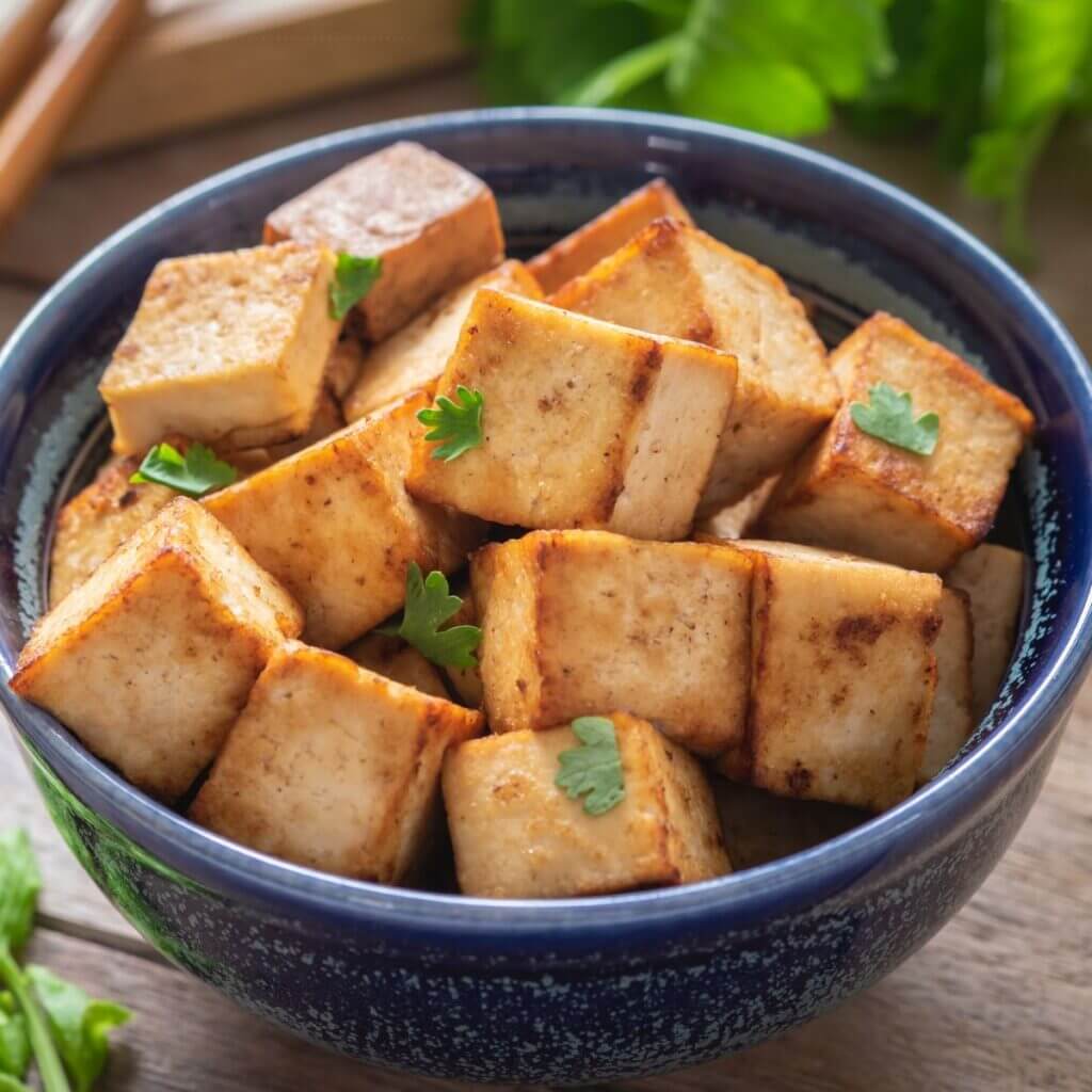 Tofu in the airfryer – crispy Asian salad in 20 min